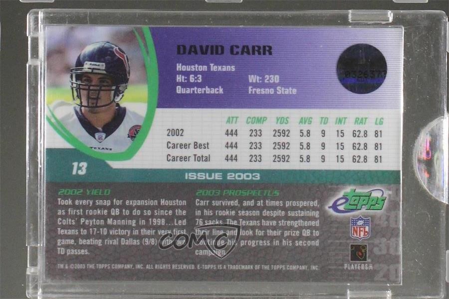 2003 eTopps David Carr #13 | eBay