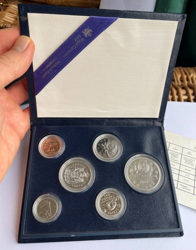1985 Canada Specimen Set – Royal Canadian Mint – 6 Coins with Voyageur ...