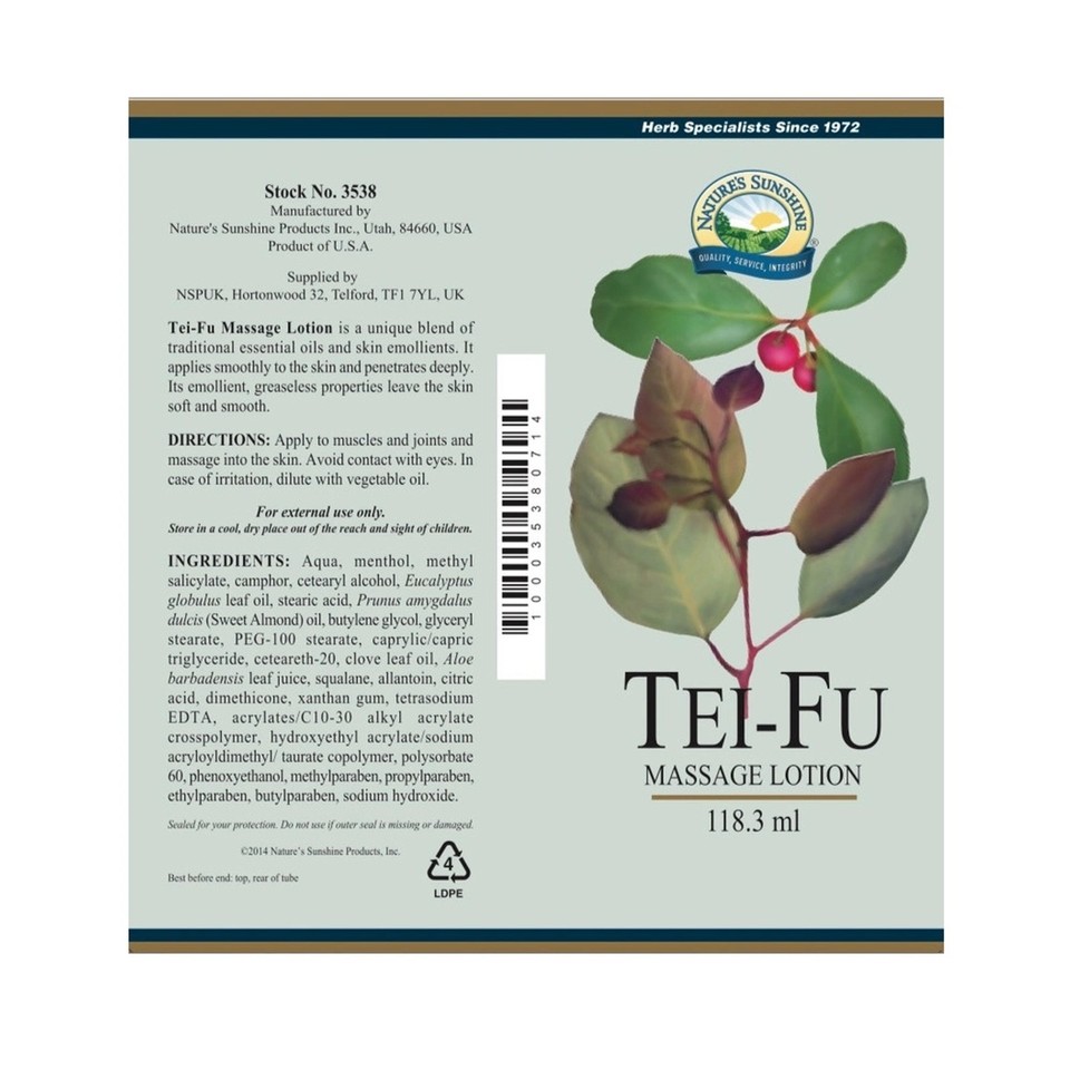 2x Original Nature's Sunshine Tei Fu Massage Lotion 4 oz. / 118,3 ml | eBay