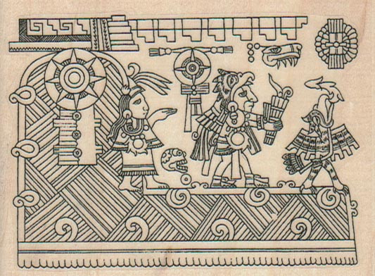 Aztec Panorama 3 3/4 x 2 3/4" Rubber Stamp, Aztec Stamp | eBay