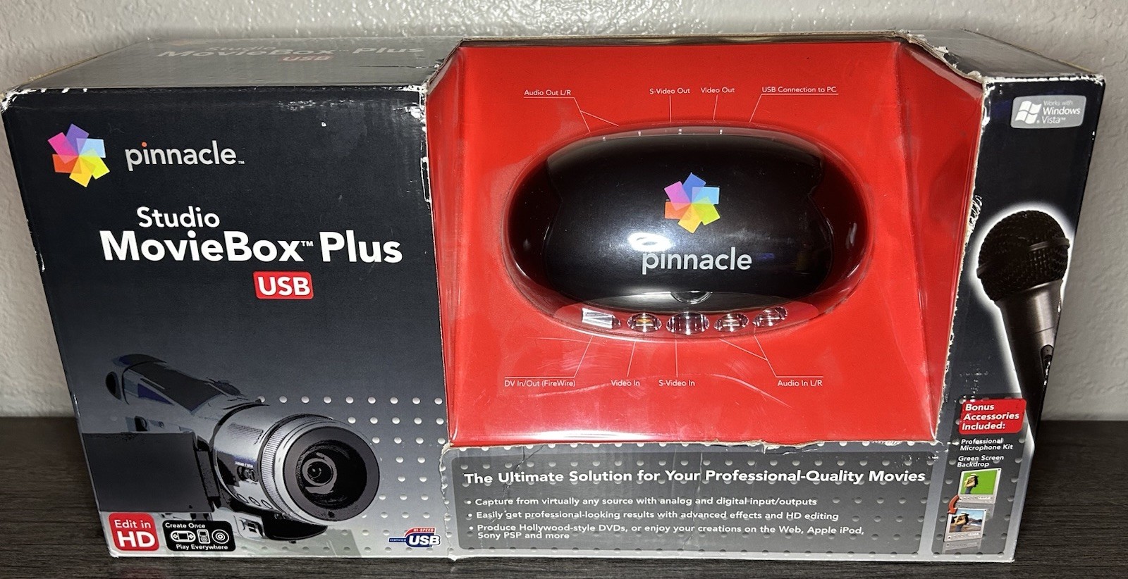 *NEW* RARE Pinnacle Studio MovieBox Plus USB Capture Video Editing ...