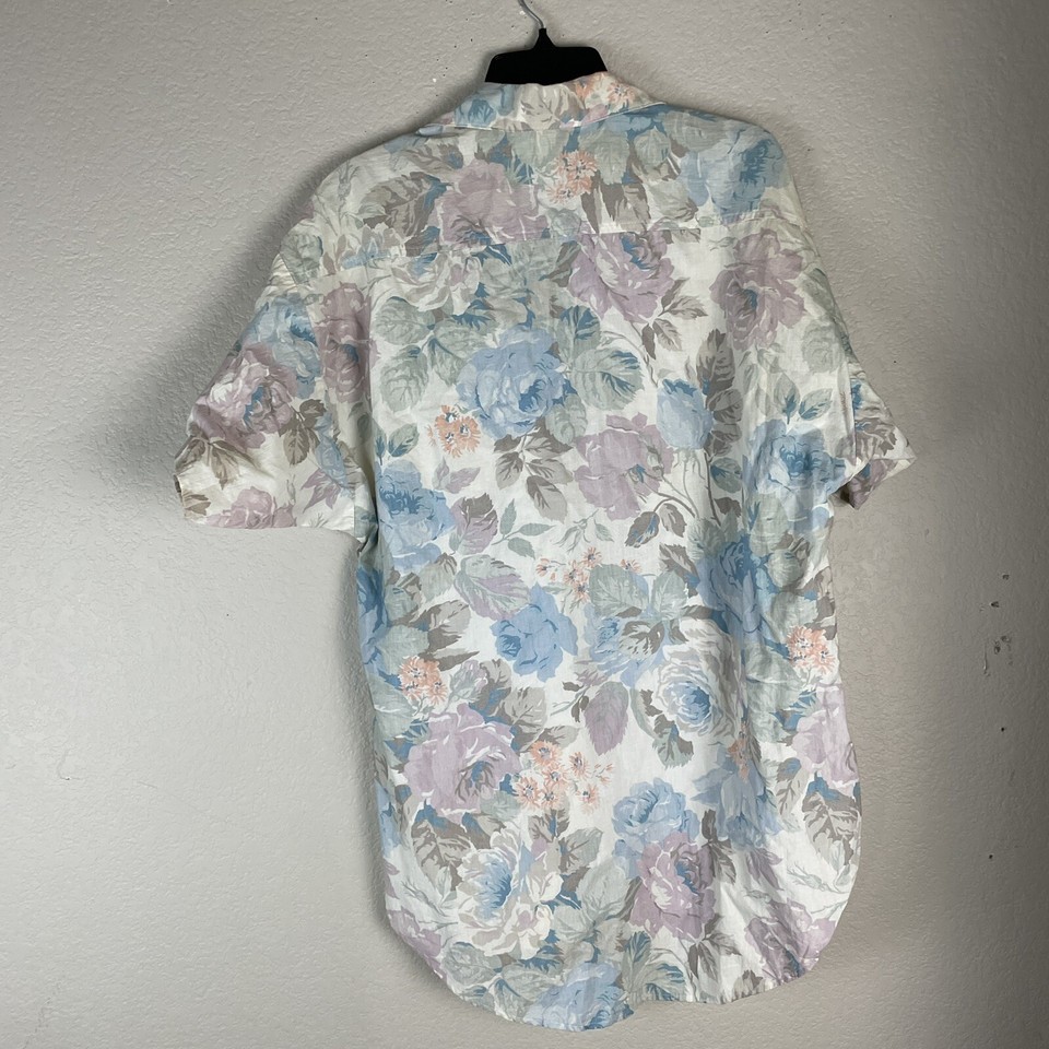 Vintage Floral Button Up Shirt Size Medium Y2K | eBay
