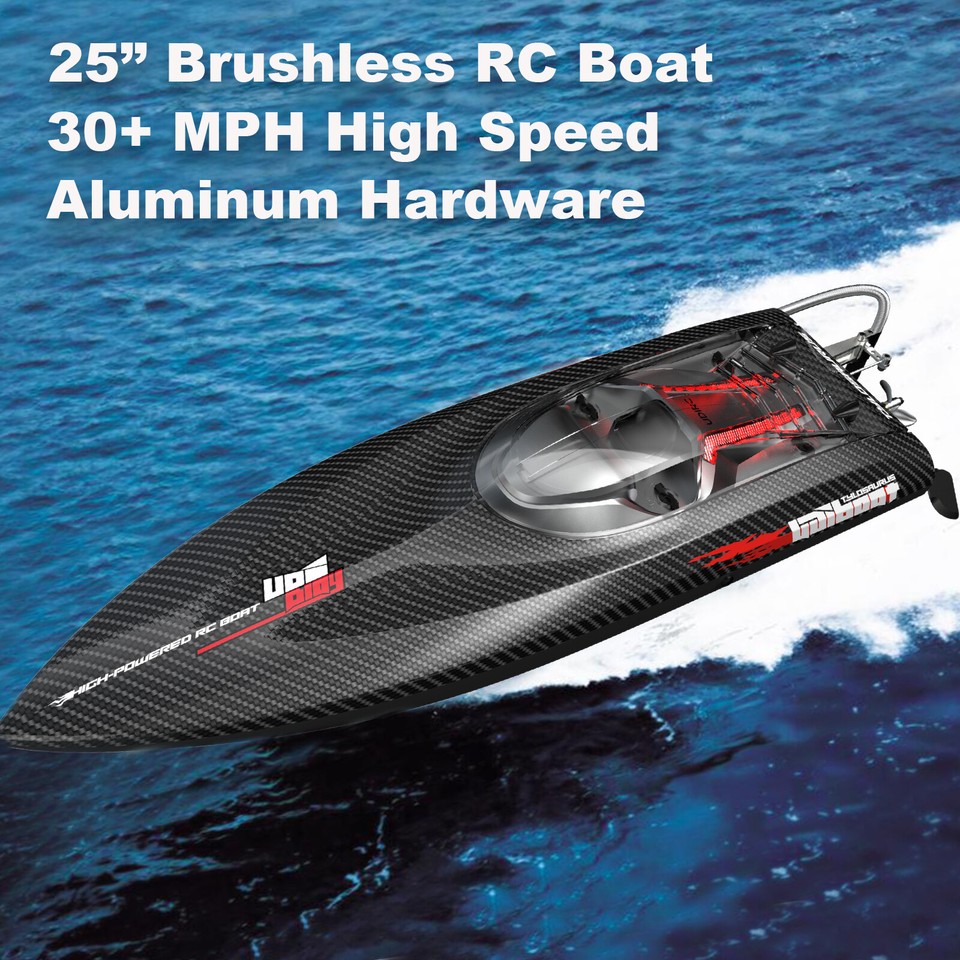 2.4GHz RC Boat 30+MPH High Speed Brushless 25" Large Remote Control ...