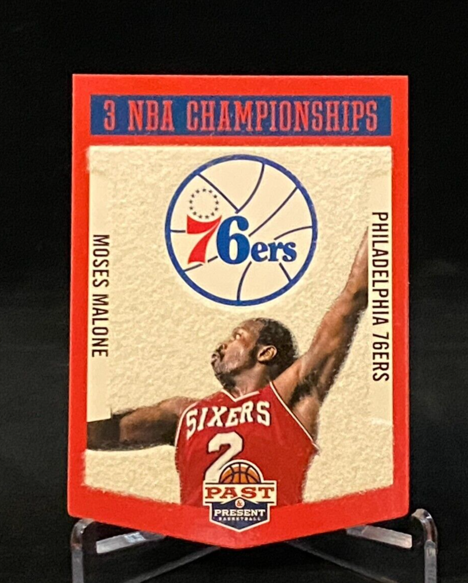 2012-13 Panini Past & Present CHampionship Banners #13 Moses Malone ...