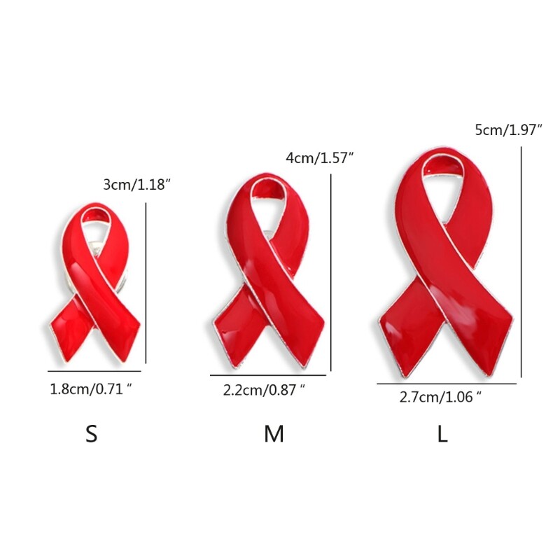 Ribbon Brooch HIV AIDS Awareness Lapel Pin Buttons Badges Clothing ...