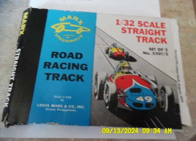 MARX SPEEDWAYS ROAD RACING (1/32 Scale Original Box) VINTAGE 2 STRAIGHT ...