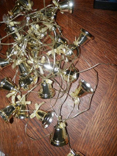 Vintage Gold Bell Lights Christmas Songs Blinking Bulbs, Missing 2 ...