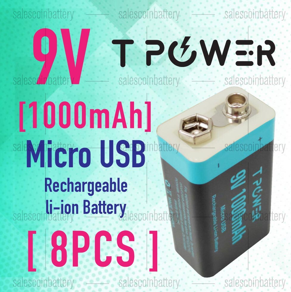 Micro USB 9v 1000mAh Rechargeable lithium Li-io n Battery For Smoke ...