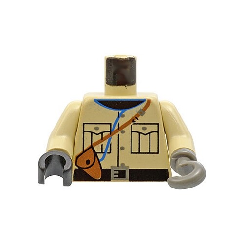LEGO - Minifig Torso Desert Safari Shirt, Black Neck, Holster & Hook ...