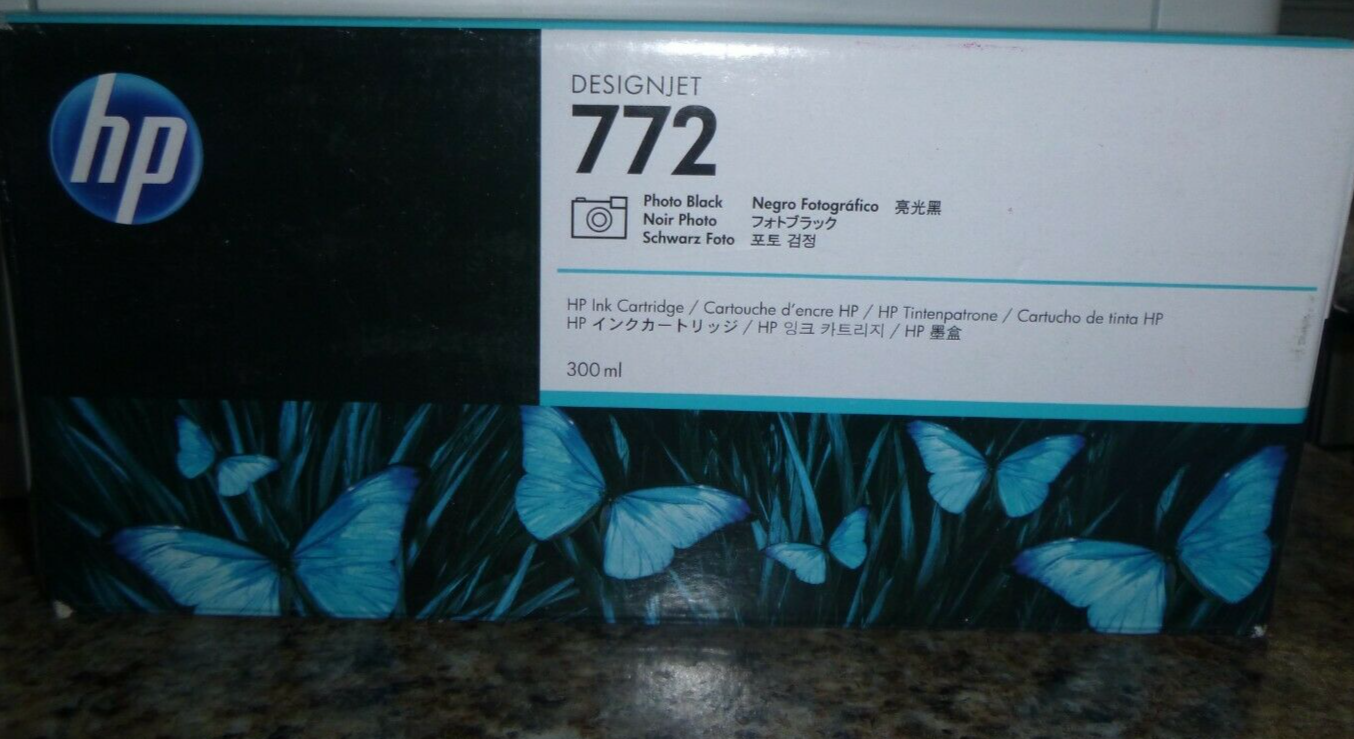 GENUINE HP #772 300ml PHOTO BLACK CN633A DESIGNJET Z5200 NEW SEALED ...