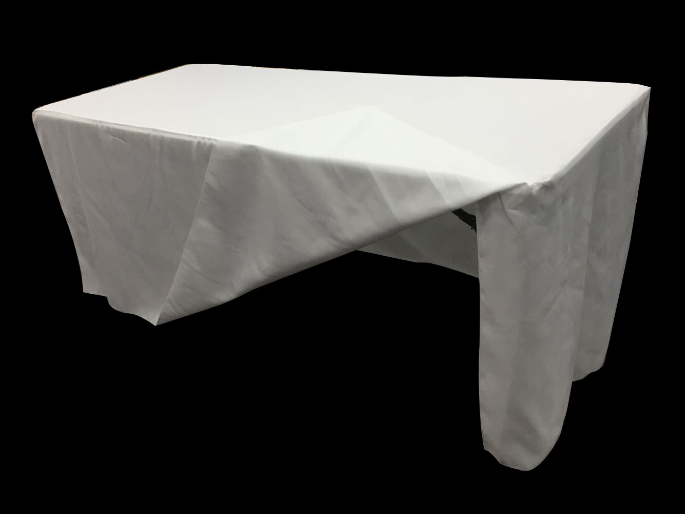 1x 6ft Fitted White 3 sided Rectangular Trestle Exhibition Tablecloth ...