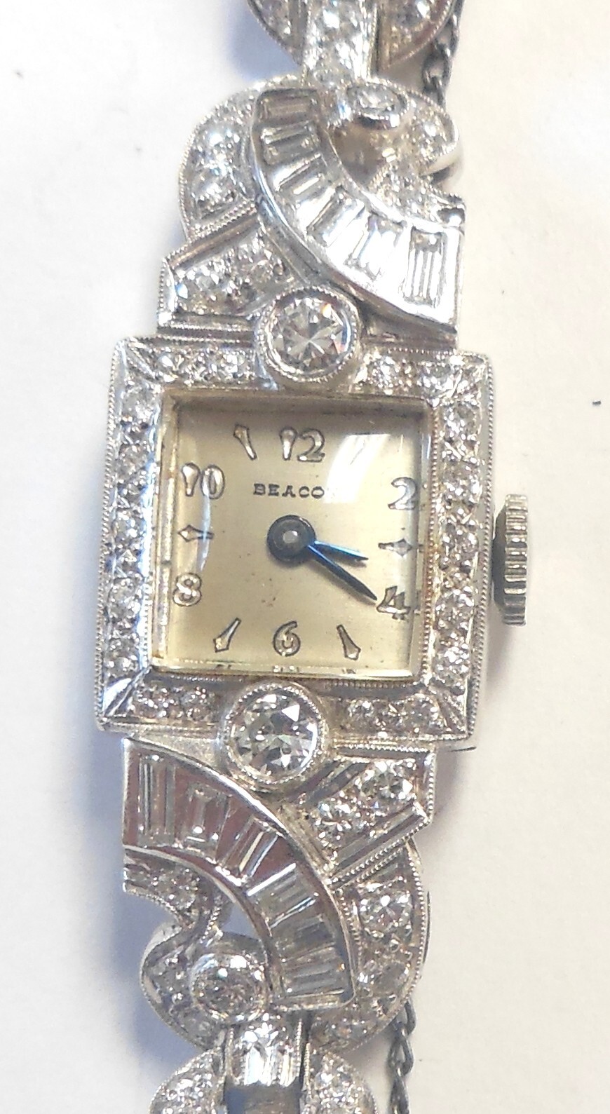 Nastrix Beacon Fabulous Solid Platinum 122 Diamond Studded 6.25" Wrist ...