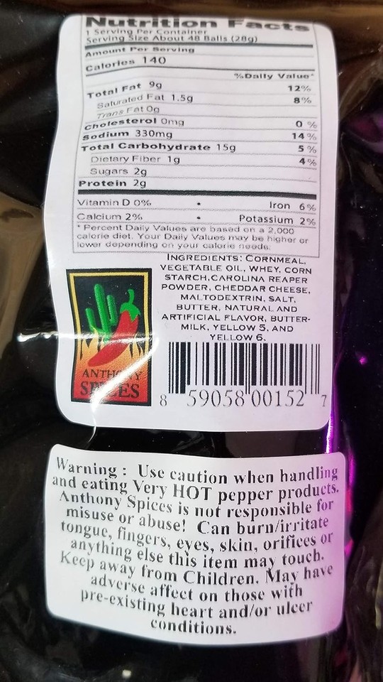 Anthony Spices - Carolina Reaper Cheese Balls (Extremely Hot Cheese ...