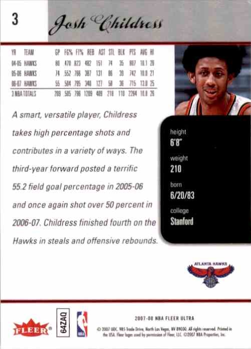 2007-08 Ultra Se Josh Childress #3 (90572) | eBay