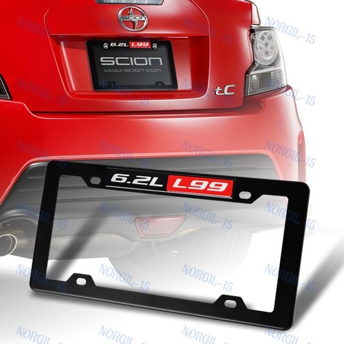 For 6.2L L99 Car Trunk Emblem with Black ABS License Plate Tag Frame ...