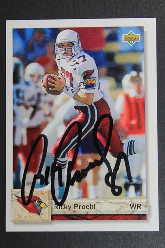 Ricky Proehl Phoenix Cardinals Autographed 1992 Upper Deck #577 Signed ...