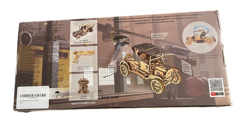 UGears Retro Car UGR-T 337-pcs Wooden Kit 3D Puzzle DIY Self Assembly ...