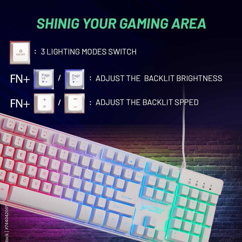 Skytech Gaming Classic K-1000 RGB Gaming Keyboard, 104 Keys USB Wired ...