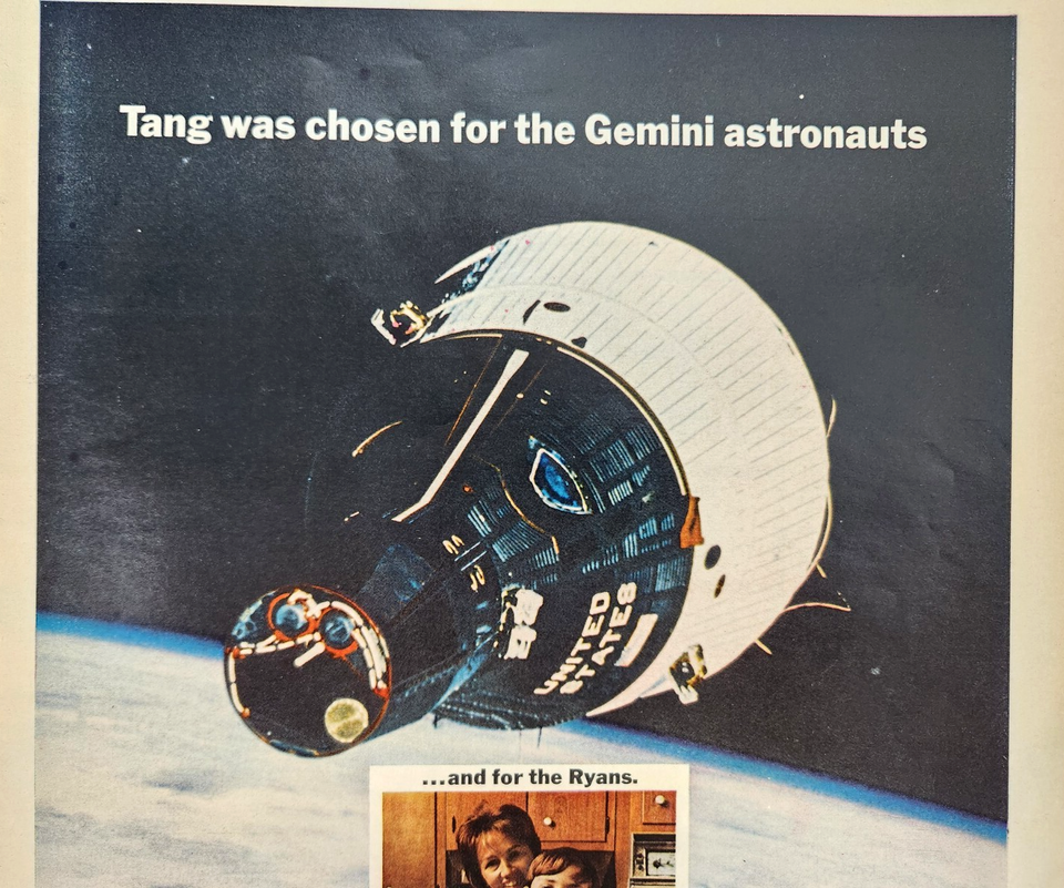 Tang Gemini Astronauts Space Beverage Earth Orbit Vintage 1966 Ad ...