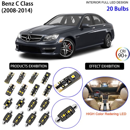 LED Interior Light Kit+ License Plate Light Bulbs for Mercedes Benz ...