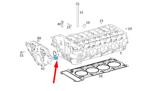 NEW MERCEDES-BENZ ML W163 FRONT CAP TO CYLINDER HEAD O-RING A0249977445 ...