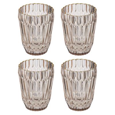 4PK Amara Coral 250ml Glass Lowball Tumbler Water/Juice Glassware Drink ...