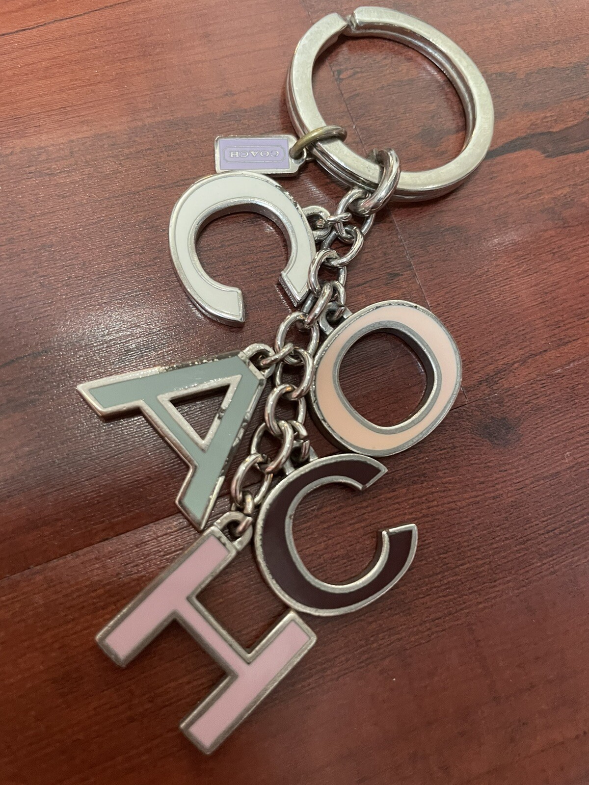 Vintage COACH Keychain Letter Key Fob - Gem