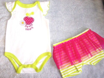 Girls Set sz 0/3M SWIGGLES White sweet heart bodysuit strawberry ...