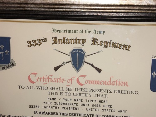 333RD INFANTRY REGIMENT / COMMEMORATIVE - CERTIFICATE OF COMMENDATION ...