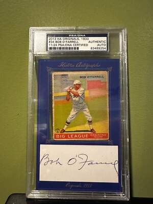 Bob O'Farrell /24 2013 HA Historic Autographs Originals 1933 Goudey ...