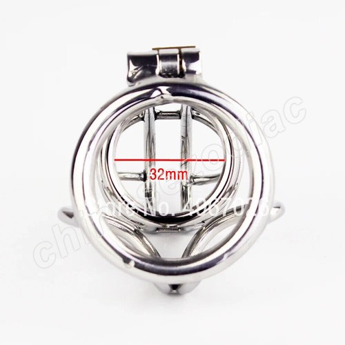 Stainless Steel Male Chastity Devic Cage with Scrotu Rings Peni Lock ...