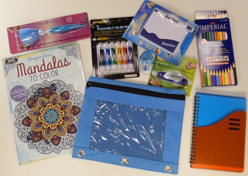 9pc Art Gift Bundle:Colored Stackable Pens,Pencils,Pouch,Sharpener ...