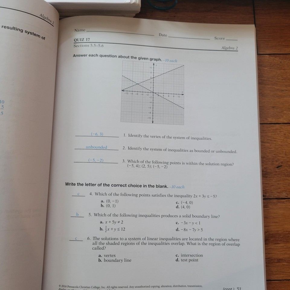 Abeka Algebra 2 Student text, Teacher Edition, Solution Key, Quiz Test ...