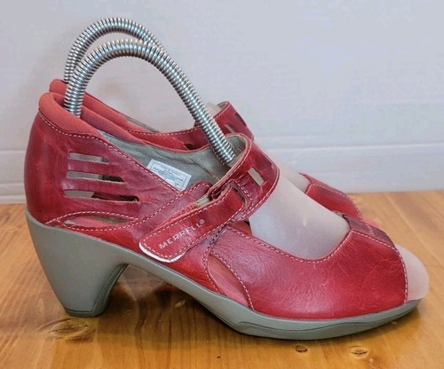 Merrell Cycling Evera MJ Scarlet Peep Toe Pumps Heels Womens Sz 6 Red ...