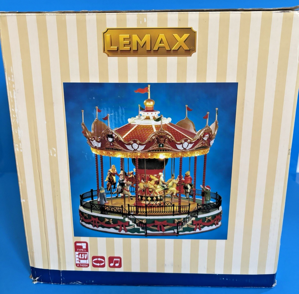 Lemax Carnival Animated Santa Christmas Carousel Lights Sounds (34682 ...