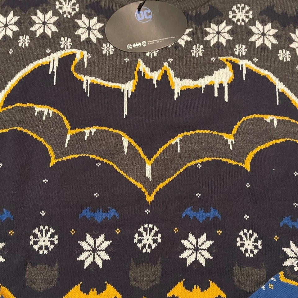 DC Batman XL Ugly Christmas Holiday Sweater New With Tags | eBay