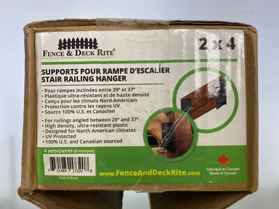 "Fence and Deck Rite" Stair Railing Hangers Sturdy Durable - 4 pairs/8 ...