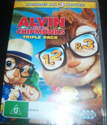 Alvin & The Chipmunks 1 2 3 Triple Pack 3 DVD (Australia Region 4) DVD ...