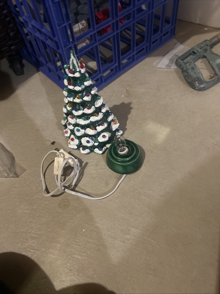 Vintage 1981 8 1/2 inch tall ceramic hand painted Christmas tree | eBay