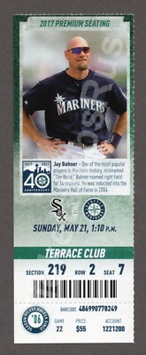 2017 Seattle Mariners vs Chicago White Sox 5/21 MINT CLUB Ticket JAY ...