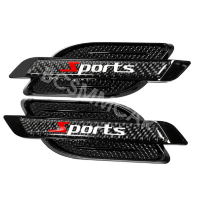 Car Leaf Board Sticker Sports Air Flow Vent Fenders Decor Decals Carbon Fiber | eBay