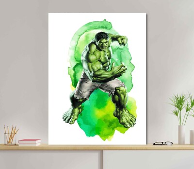 Hulk Superhero's Watercolor 5mm thick Plastic Poster Ready to Hang ...