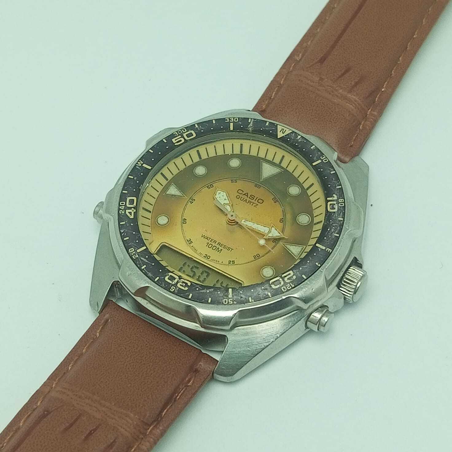 Casio 358 Amw-320c WR 100m Quartz Analog Digital Men's Watch Ship Jb5 ...