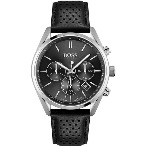 Montre Homme HUGO BOSS CHAMPION 1513816 Chrono Cuir Noir | eBay