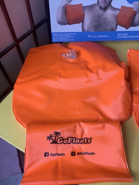 GoFloats Safety Orange Adult Water Wing Floaties - Own The Pool Novelty ...