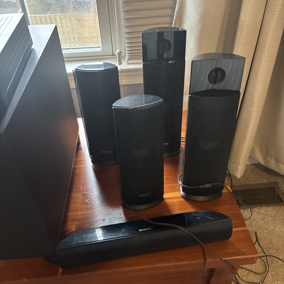 Sony Surround Sound Speaker Set Complete Blue Ray 3D 5 Speakers Amp WSB ...