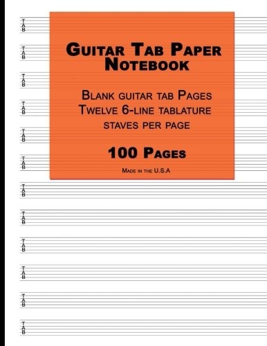 Guitar Tab Paper: Orange Cover ,Blank guitar tab paper Notebook | eBay ...