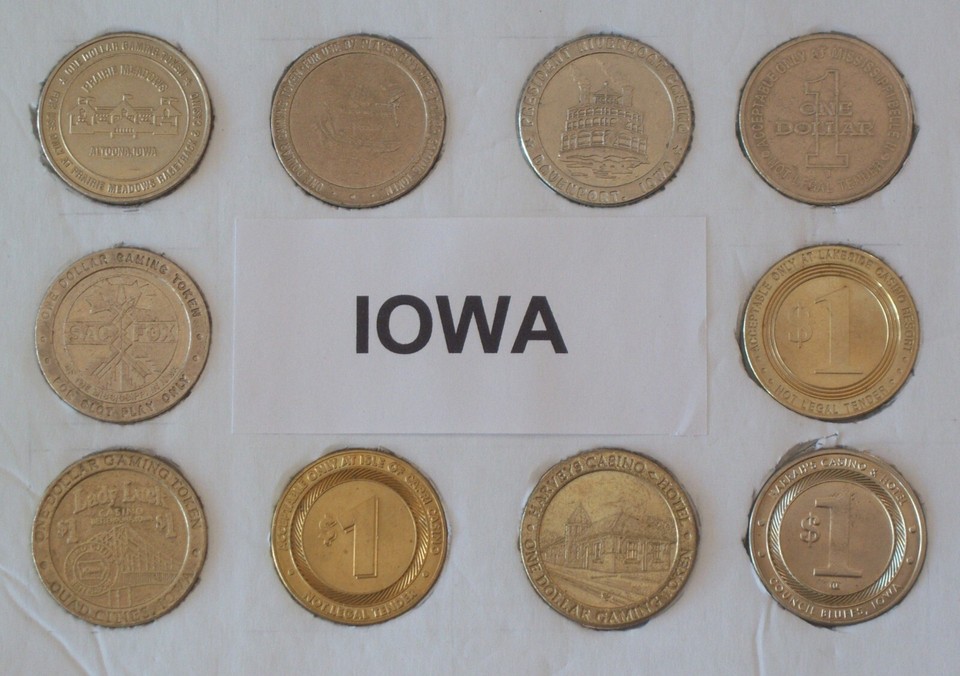 Lot (#5) of 10 different IOWA $1 Casino tokens – FREE SHIPPING | eBay