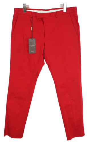 Gucci 75HSF2 Pantalon Homme ( Ue ) 50 Chino Plissé Slim Fit Rouge | eBay