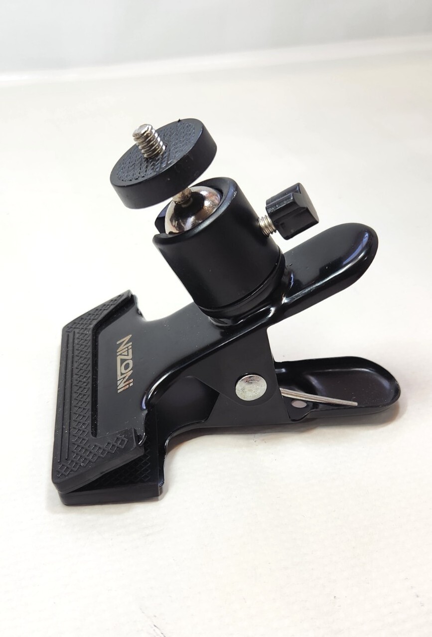 NIZONI Camera Clip Clamp with 360° Swivel Ball-Head 1/4'' Threaded ...